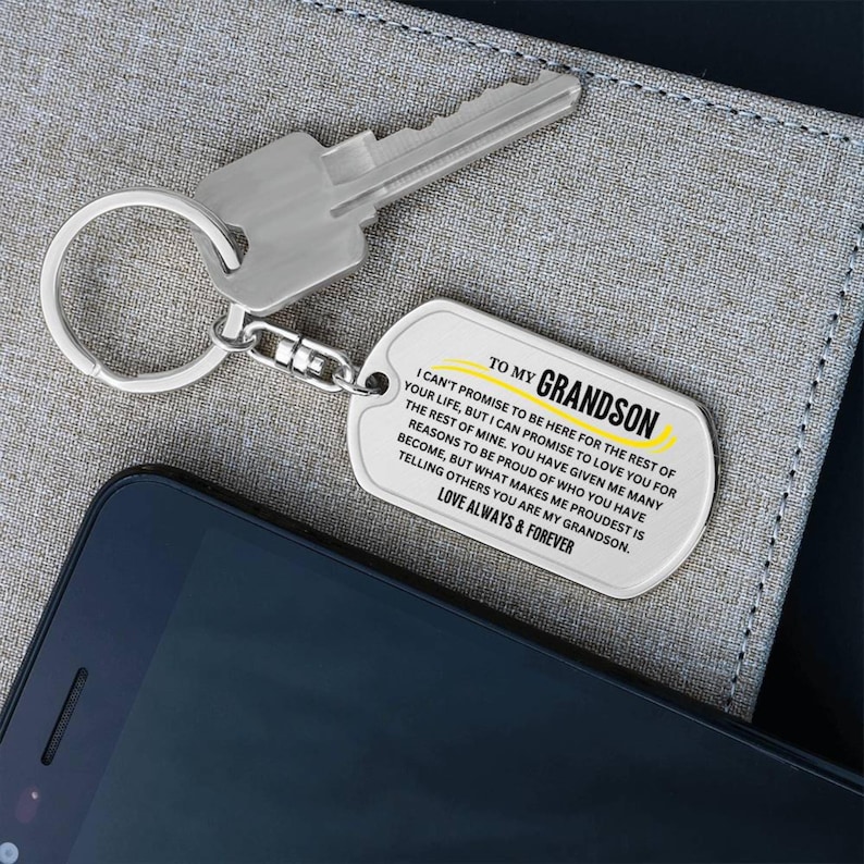 To My Grandson Keychain – Birthday Gift From Grandma or Grandpa ...