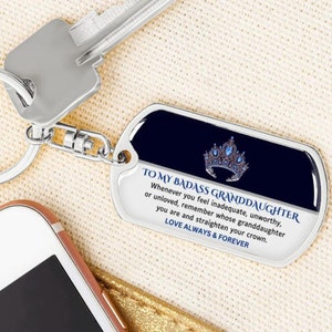 To My Badass Granddaughter Keychain, Personalized Keychain From Grandma ...