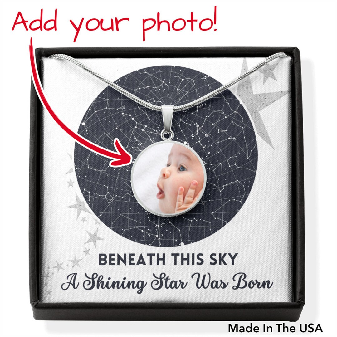 Personalized New Born Star Map, Custom Celestial Night Sky Pendant and ...
