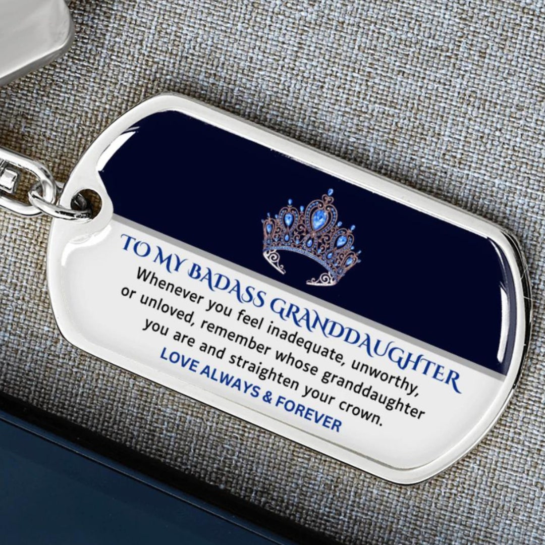 To My Badass Granddaughter Keychain, Personalized Keychain From Grandma ...