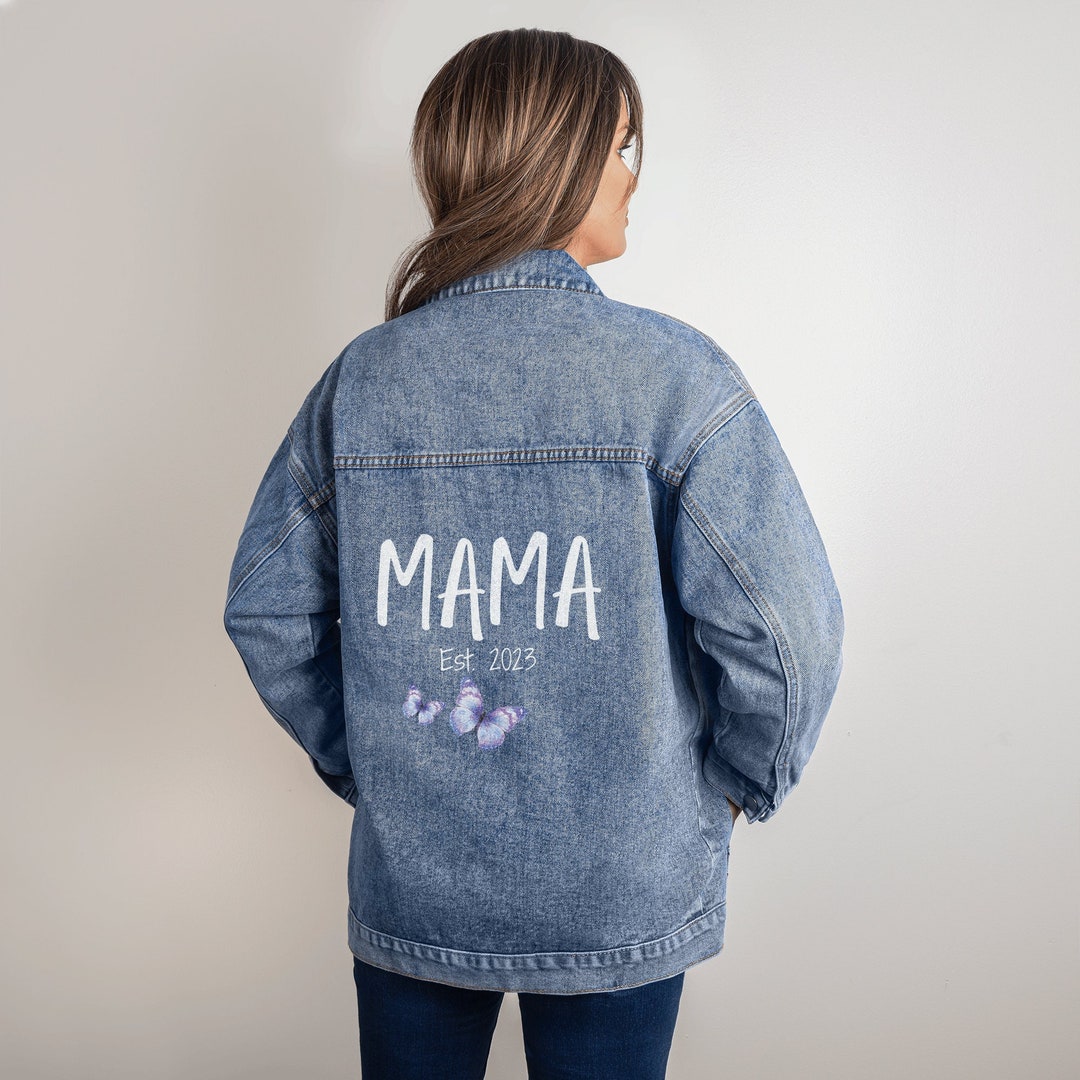 Oversized Personalized Denim Jacket for Mom, Mothers Day Gift, Birthday ...