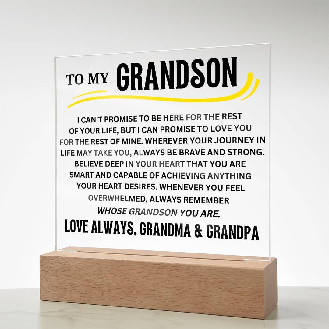 Grandson Personalized Acrylic Plaque, Gift for Grandson From Grandma ...