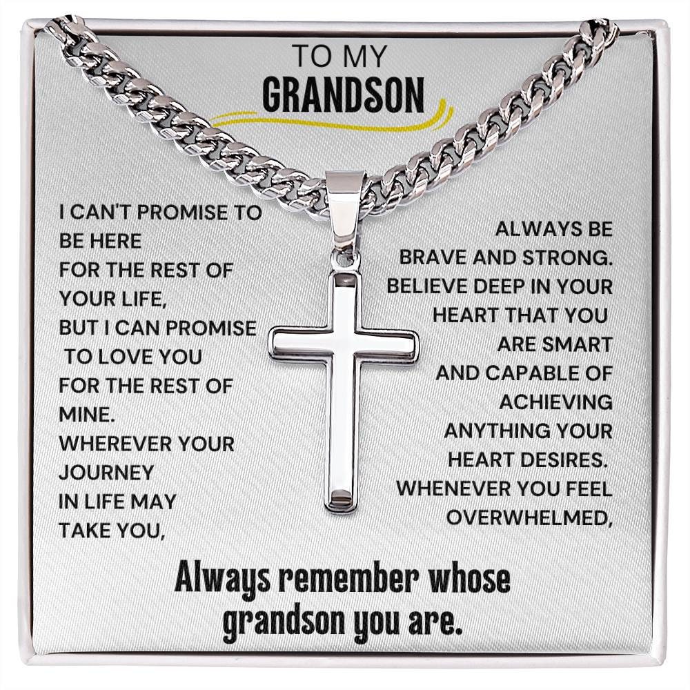 Custom Engraved Cross Chain for Grandson, Gift From Grandmother ...