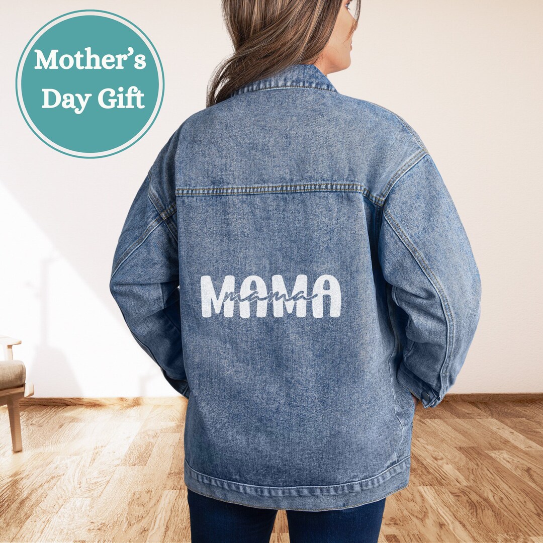 Oversized Personalized Denim Jacket for Mom, Mothers Day Gift, Birthday ...
