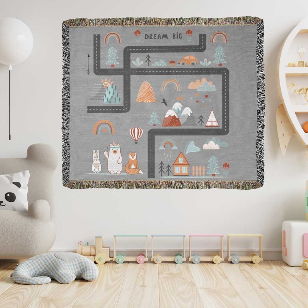 Dream Big Woven Cotton Tapestry for Newborn Baby Toddler Room Decor ...