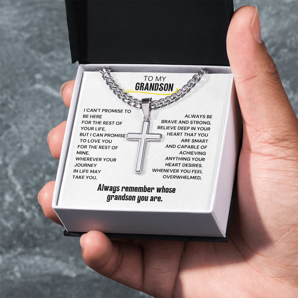 Custom Engraved Cross Chain for Grandson, Gift From Grandmother ...