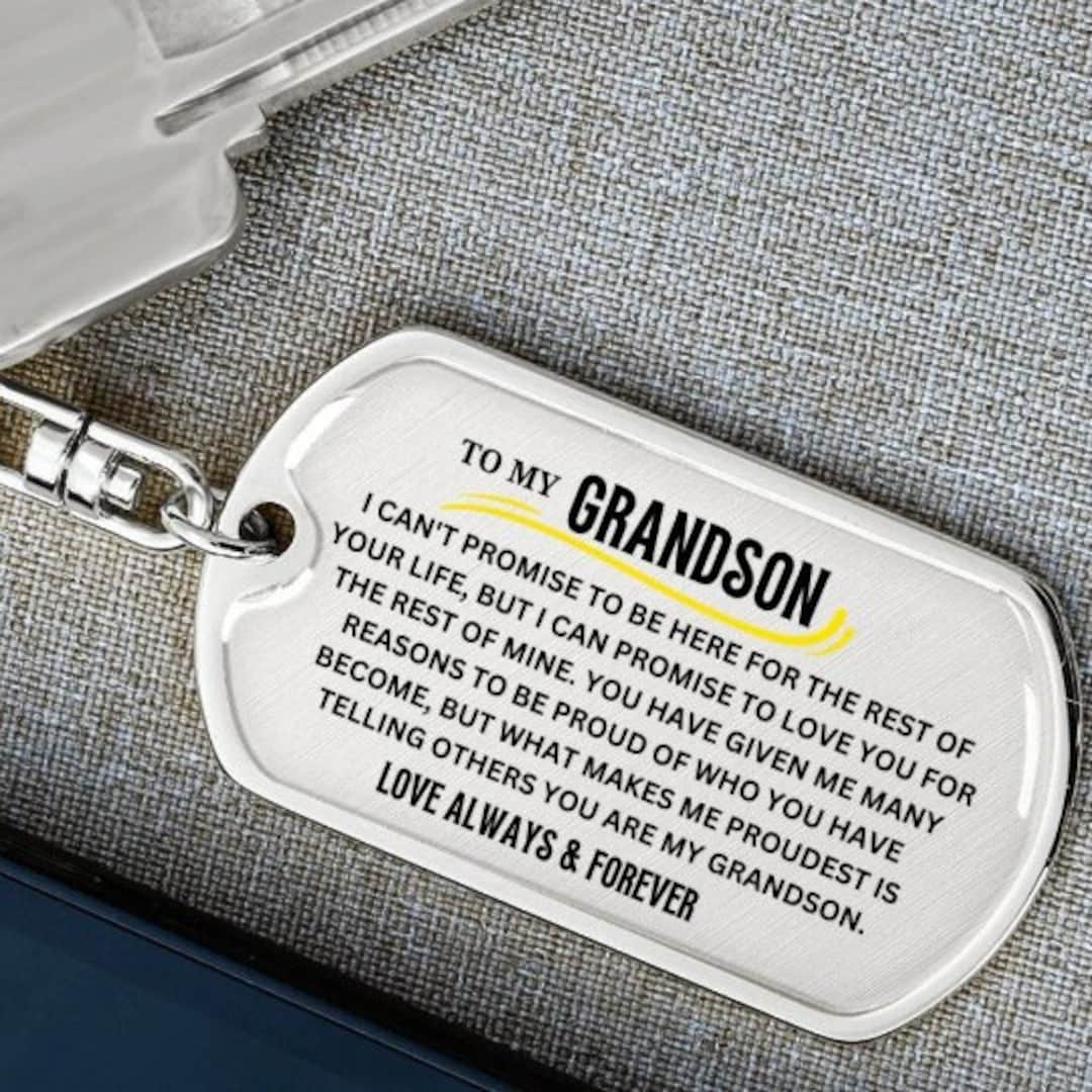 To My Grandson Keychain – Birthday Gift From Grandma or Grandpa ...