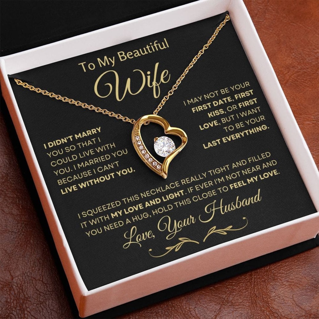To My Beautiful Wife Necklace, Anniversary Necklace for Wife, Necklace ...