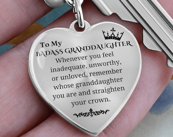 Badass Granddaughter Keychain - Etsy