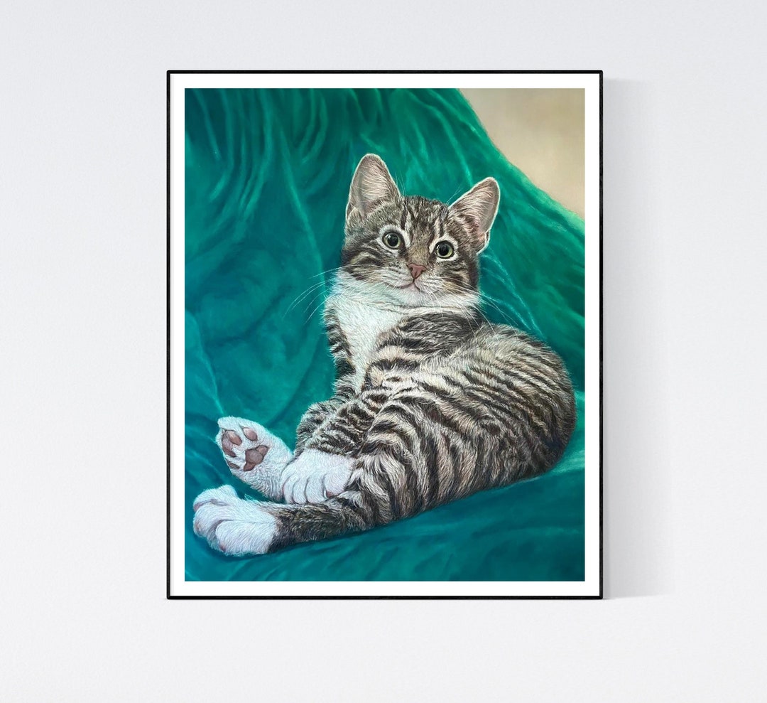 Tabby Cat Print - Tabby Cat Art - Tabby Cat Wall Decor - Tabby Cat Wall ...