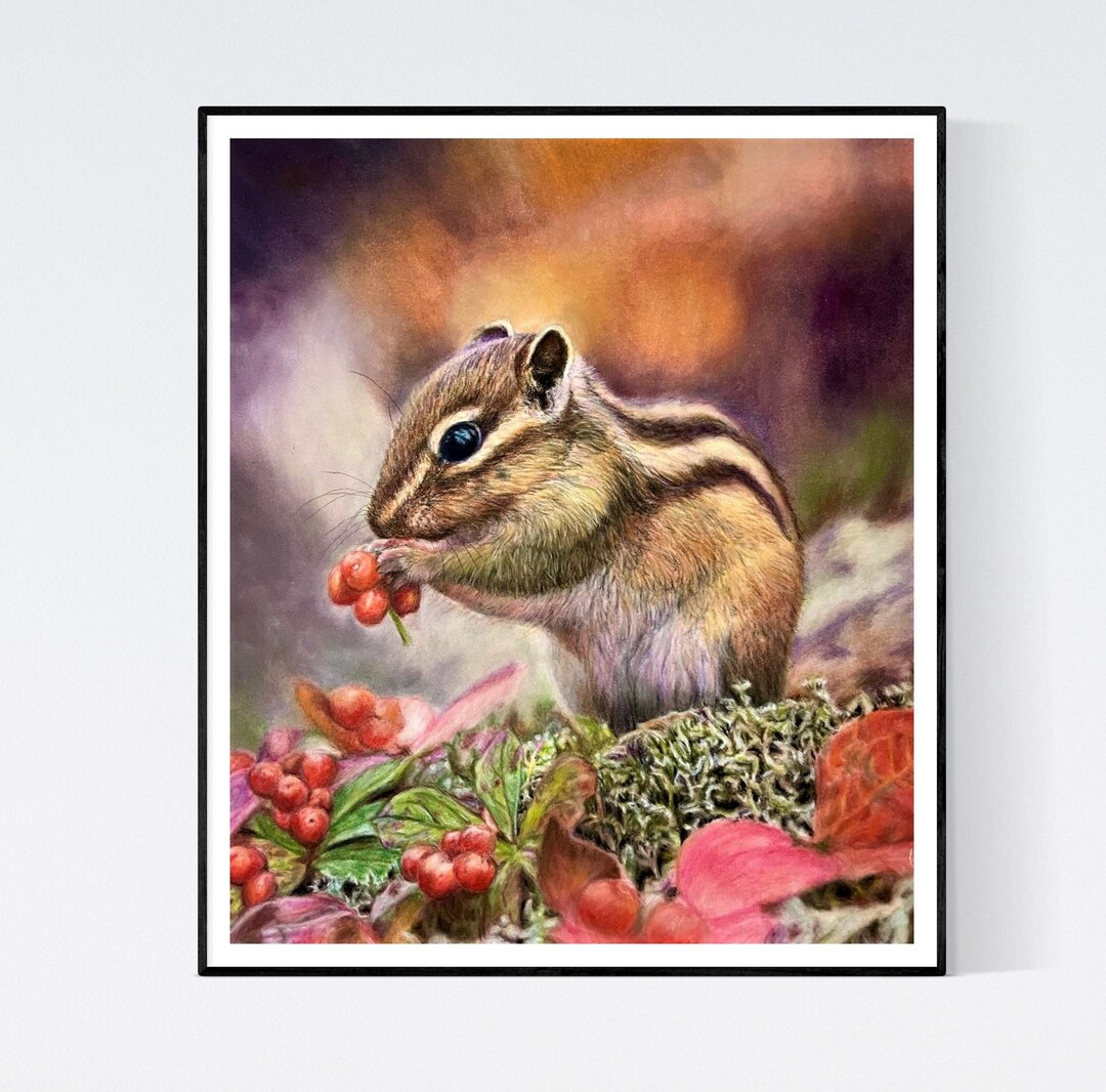 Chipmunk Print - Chipmunk - Chipmunk Painting - Chipmunk Gifts ...