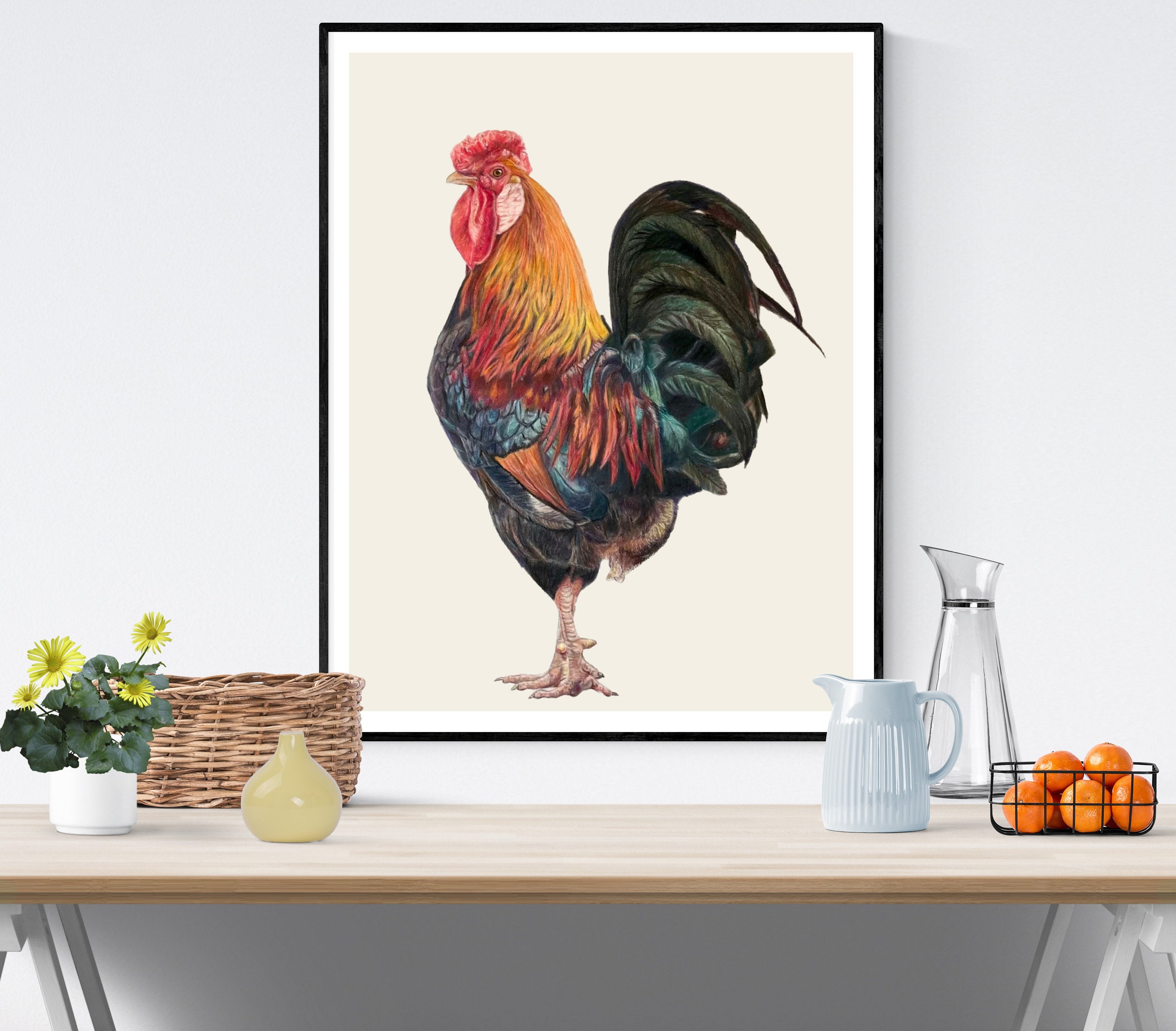 Rooster Art Rooster Print Rooster Wall Art Rooster Wall Decor Rooster ...