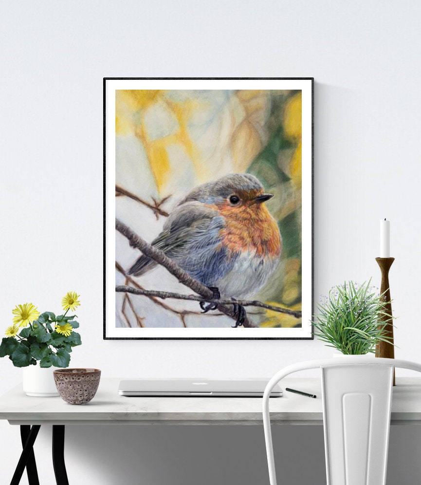 Robin Art Print Red Robin Art Robin Wall Art Robin - Etsy