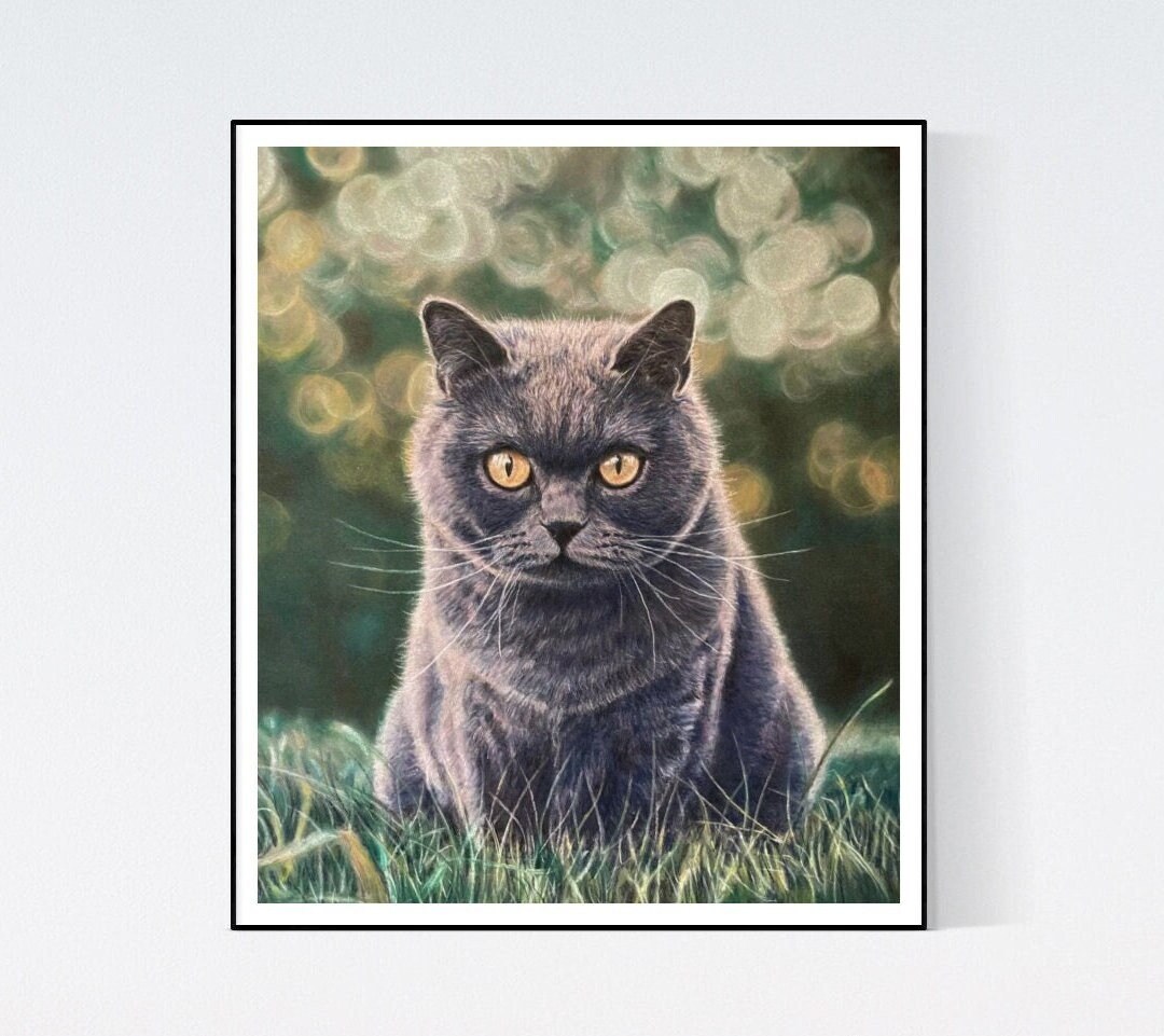 Cat Print - Gray Cat Print - Cat Wall Art - Cat Art - Cat Gifts - Gray ...