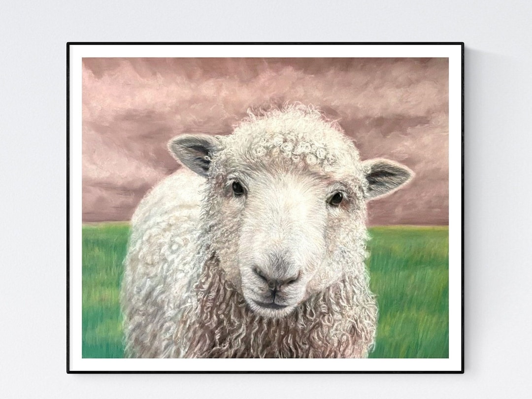 Sheep Print - Sheep Artwork - Sheep Wall Decor - Farmhouse Wall Art ...