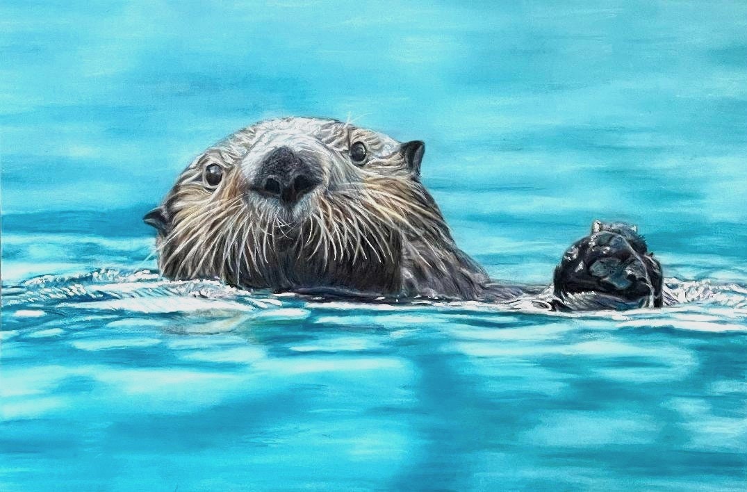 Otter Print Otter Art Otter Art Print Otter Painting Otter Wall Decor ...