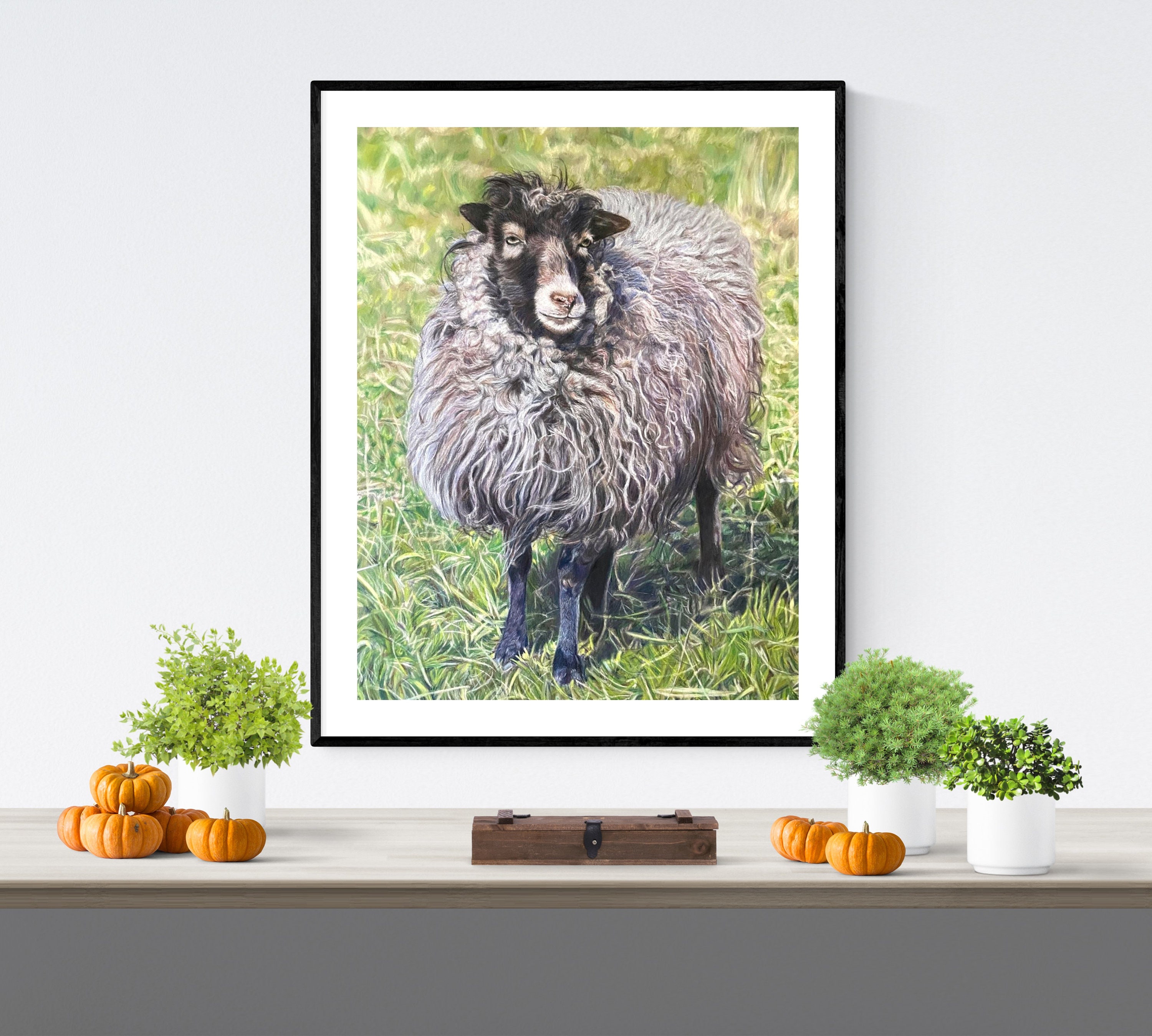 Sheep Art Sheep Art Print Sheep Wall Art Farmhouse Art - Etsy