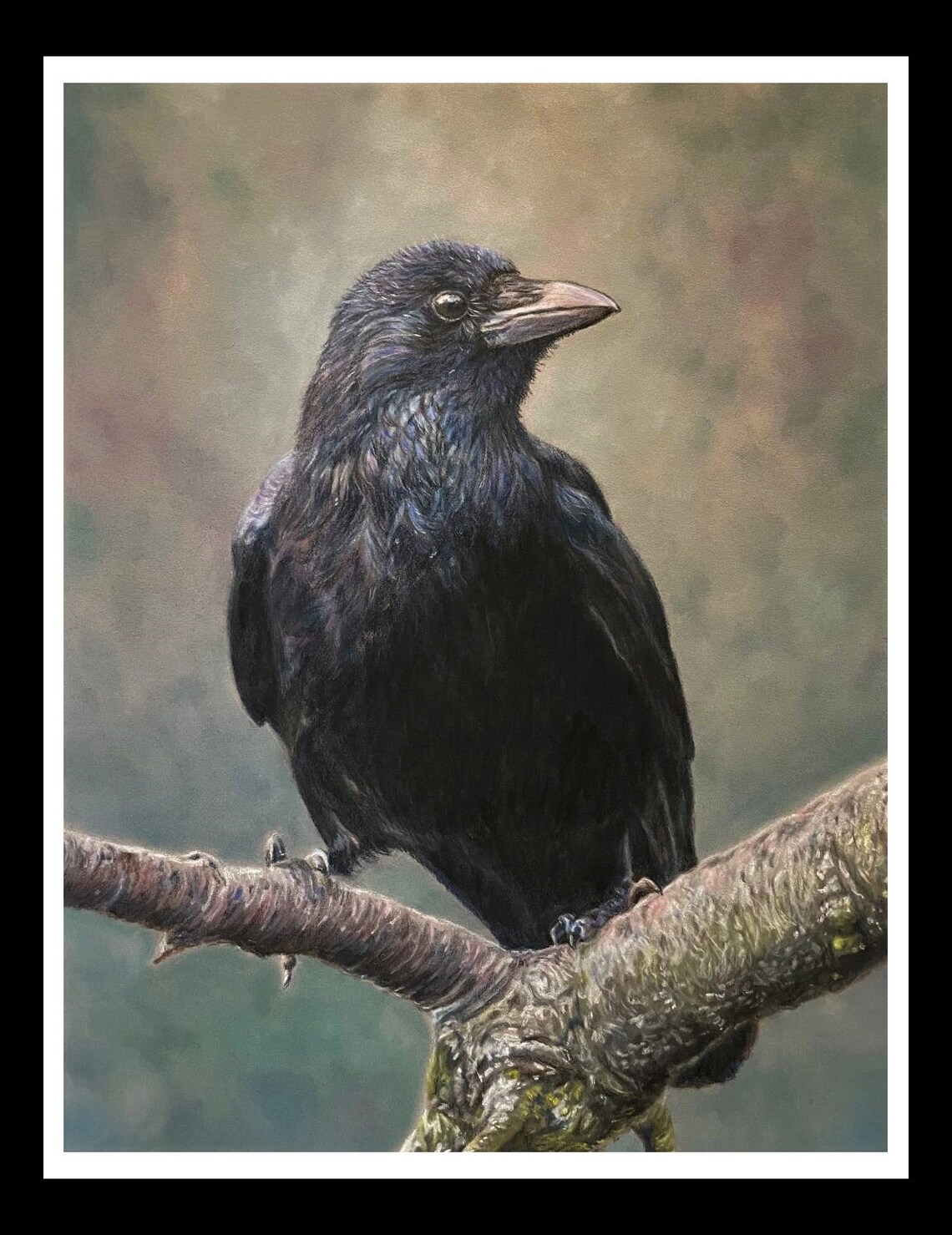 Black Crow Print Black Crow Art Print Black Bird Art - Etsy