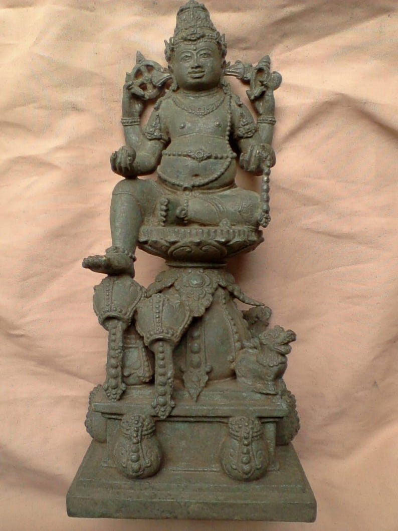 Majapahit Bronze Statue Kuvera God of Wealth - Etsy