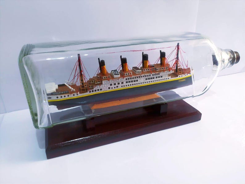Legendary Custom Miniature Titanic in a Bottle Gift for Grandfather ...