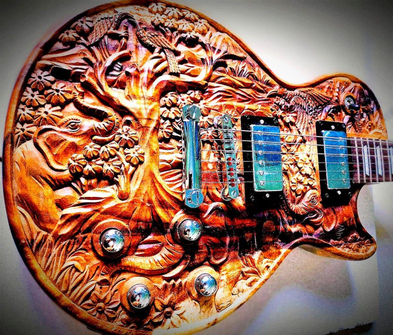 Handmade Custom Carved Electric Guitar - Etsy