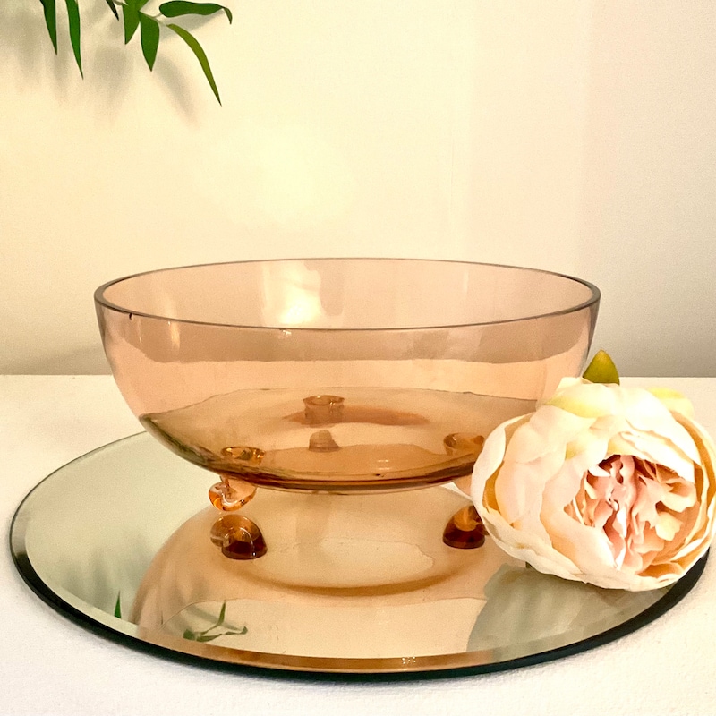 Rose Colored Vintage Bowls - Etsy UK
