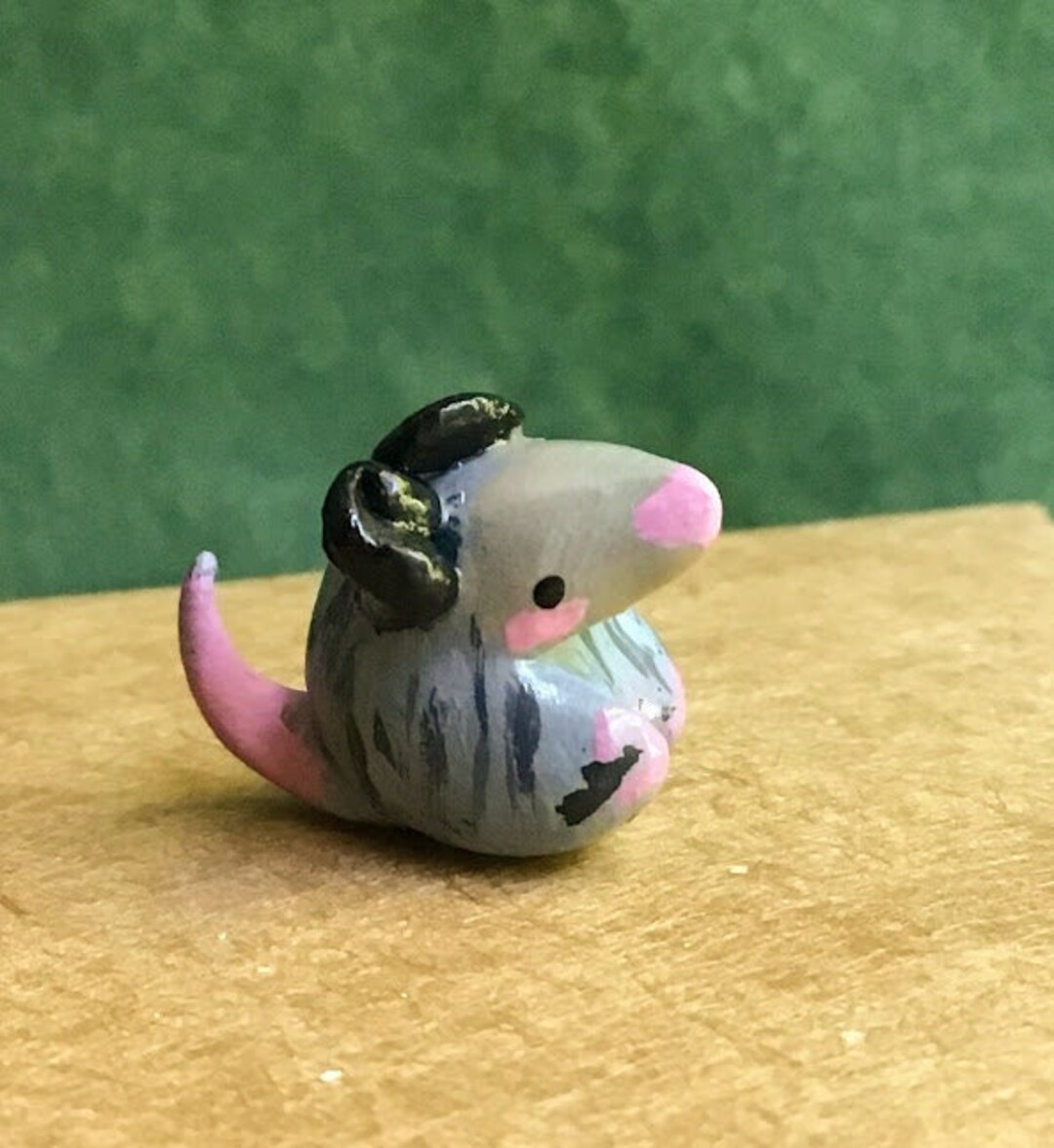 Tiny Polymer Clay Possum Figurine - Etsy