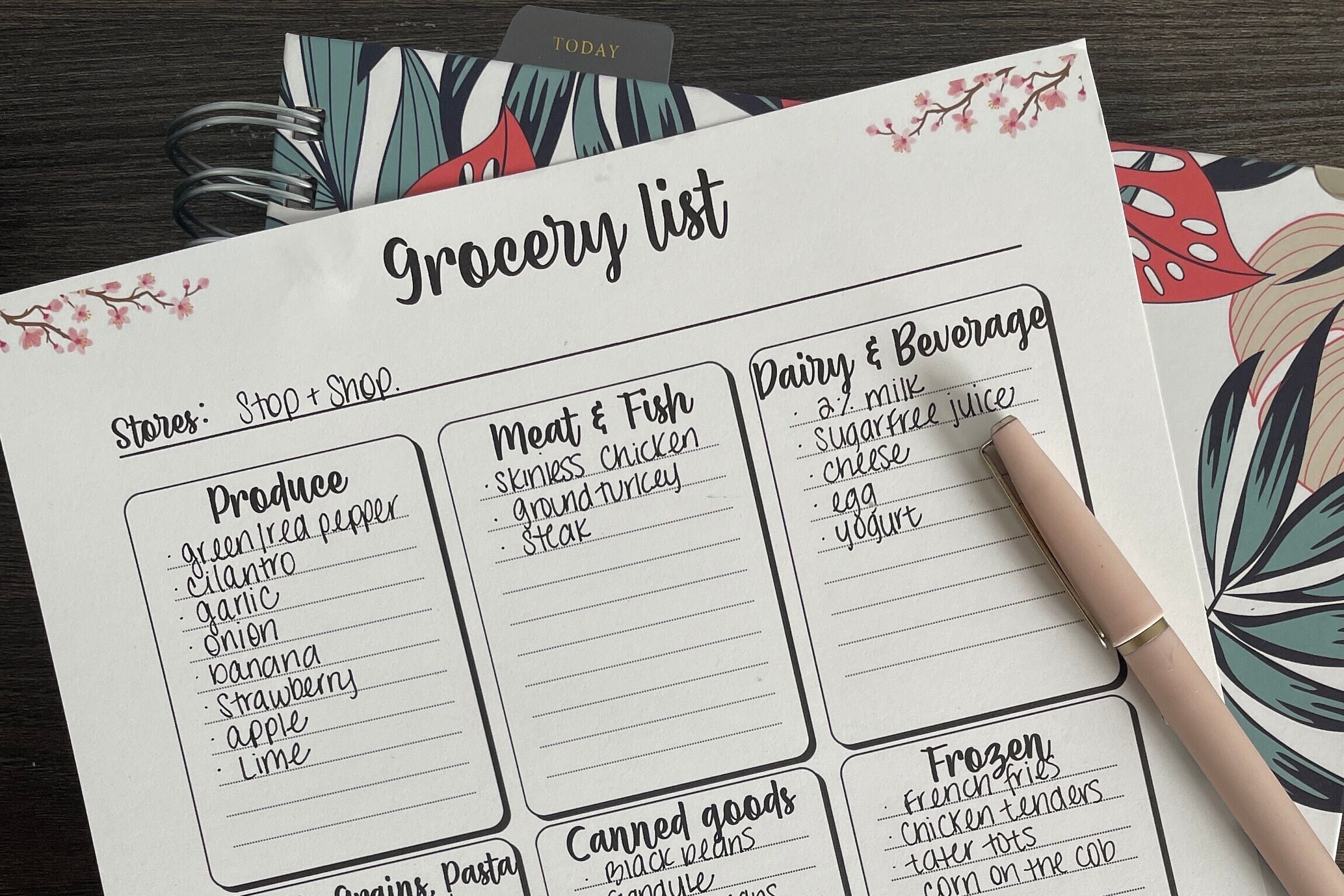 Digital- Grocery List Template - Etsy