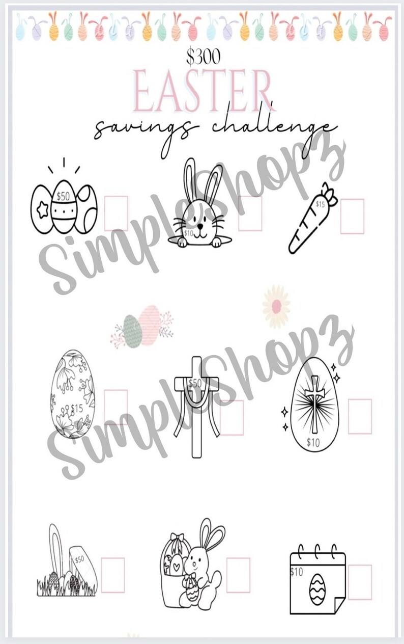 Digital- Easter Savings Challenge - Etsy