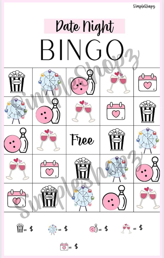 Digital Date Night Bingo Saving Challenge - Etsy
