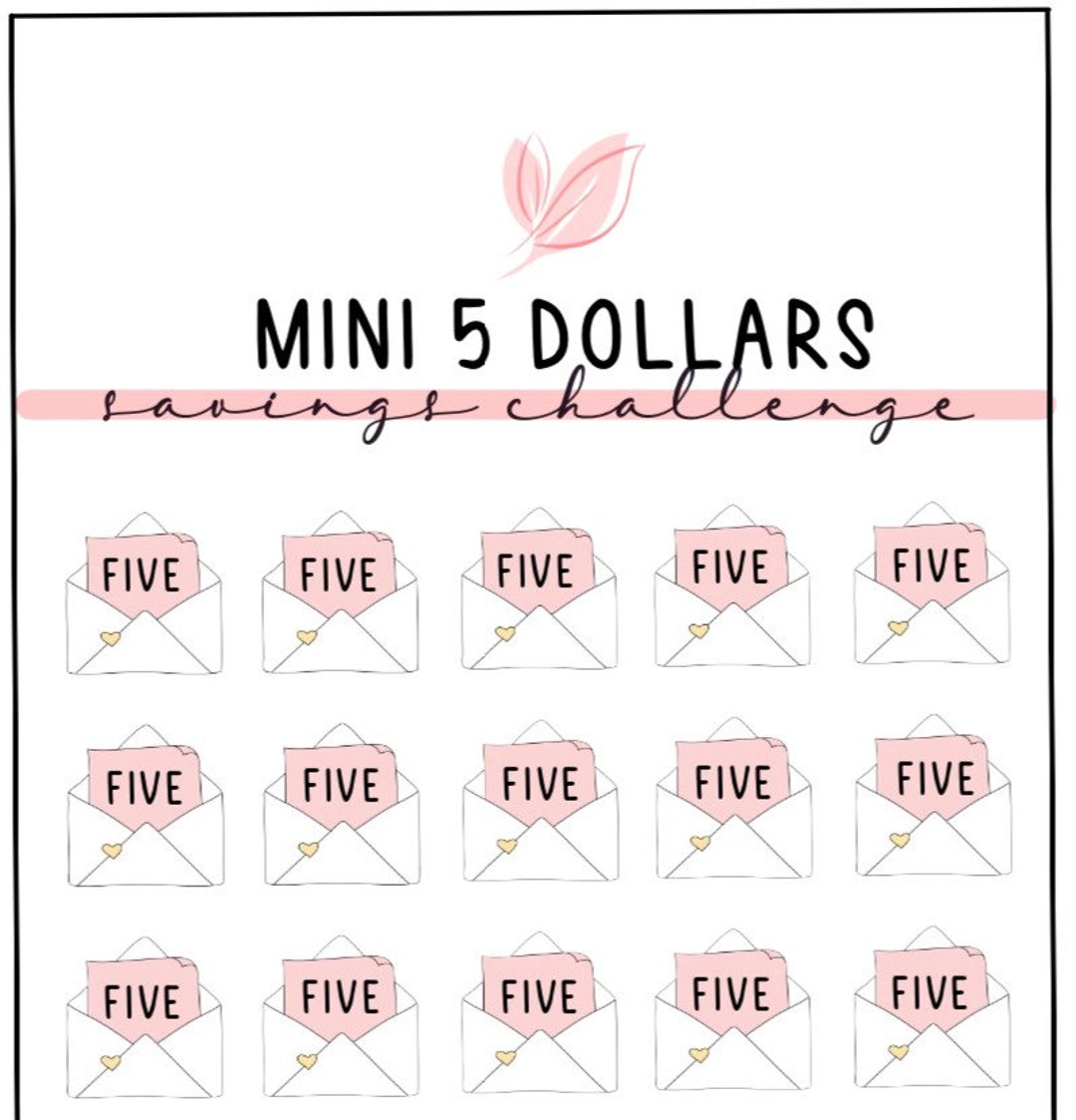 Digital- Mini 5 Dollars Challenge - Etsy