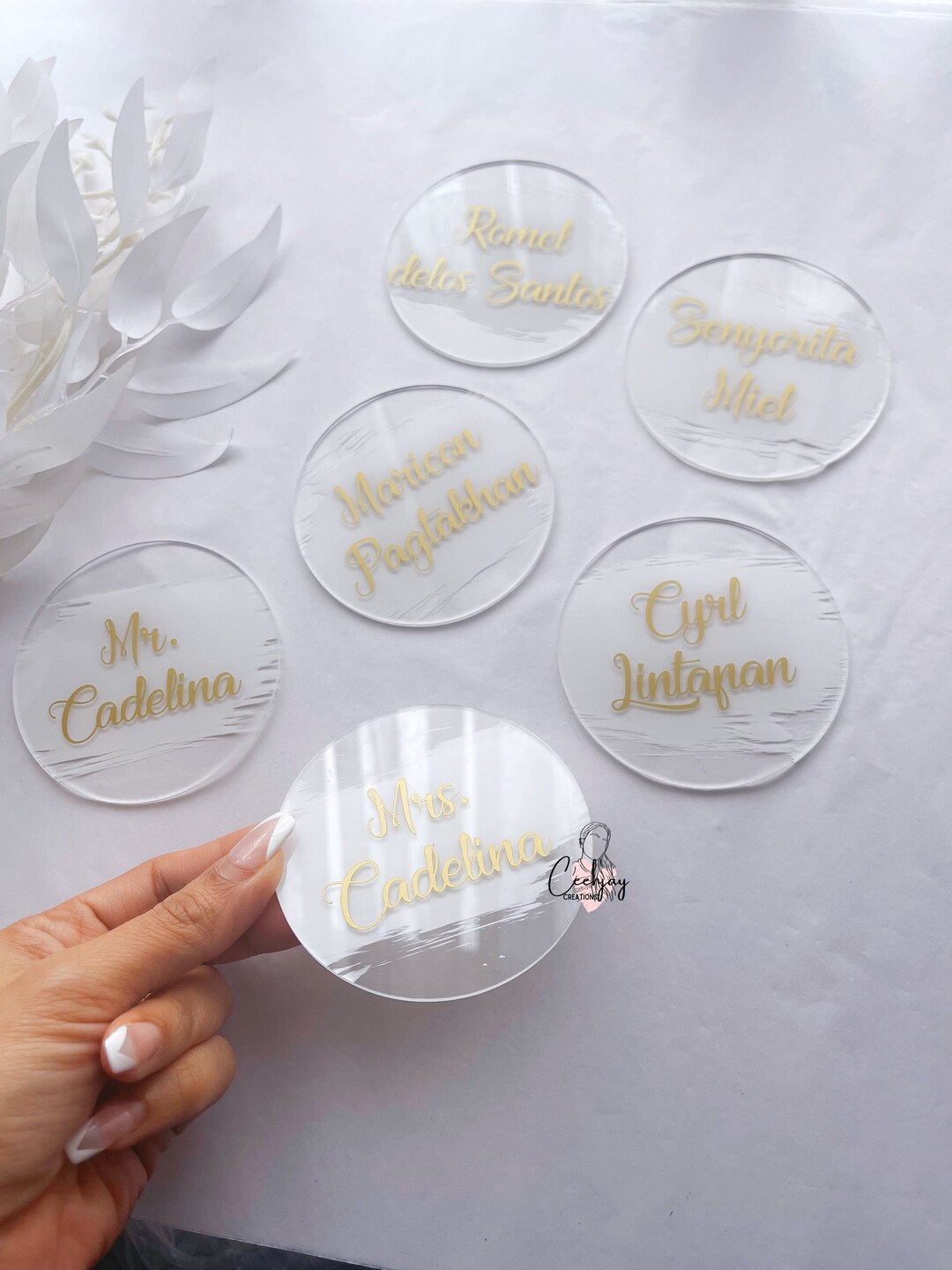 Acrylic Name Place Cards Milestone Acrylic Baby Milestone Wedding Table ...