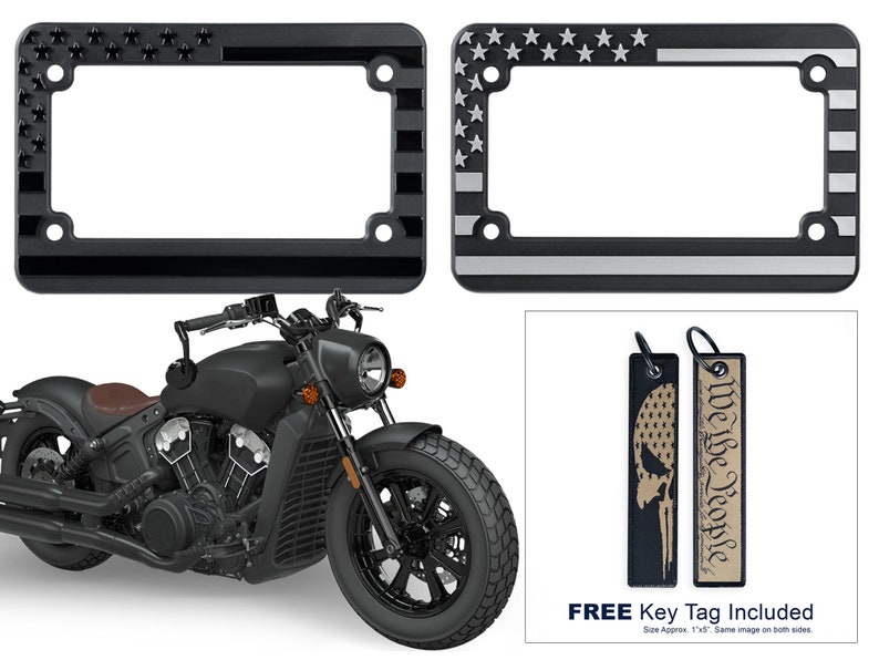 American Flag Patriotic Motorcycle License Plate Frame Tag - Etsy