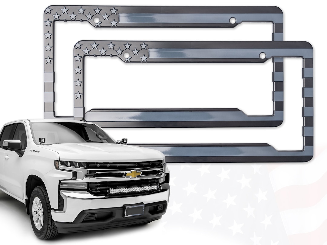 American Flag 3D Raised Letter License Plate Frame Set - Etsy