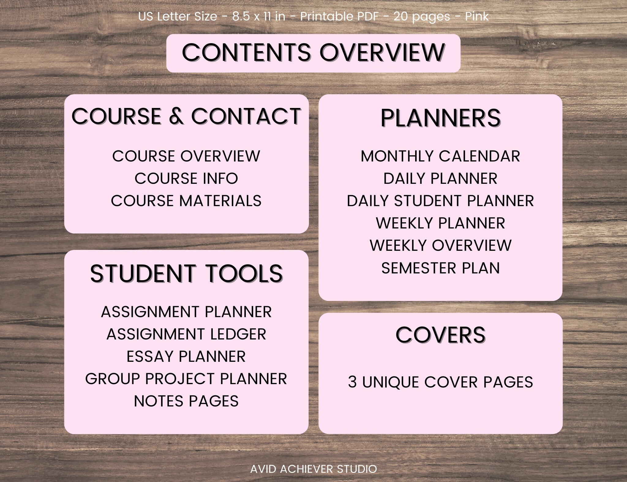 Student Planner Printable | Study Organizer | Study Planner | School ...