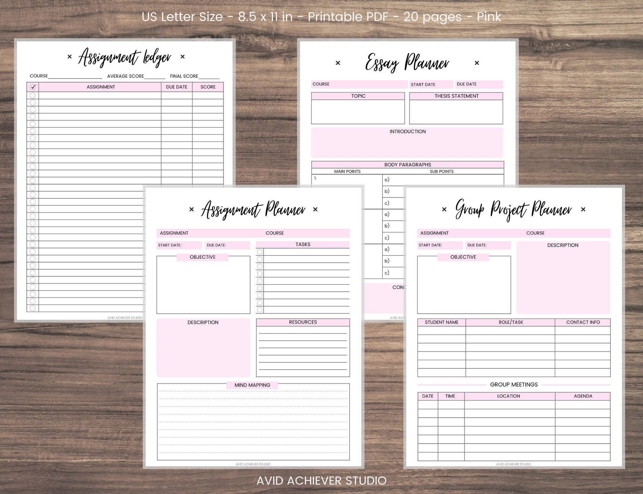 Student Planner Printable | Study Organizer | Study Planner | School ...