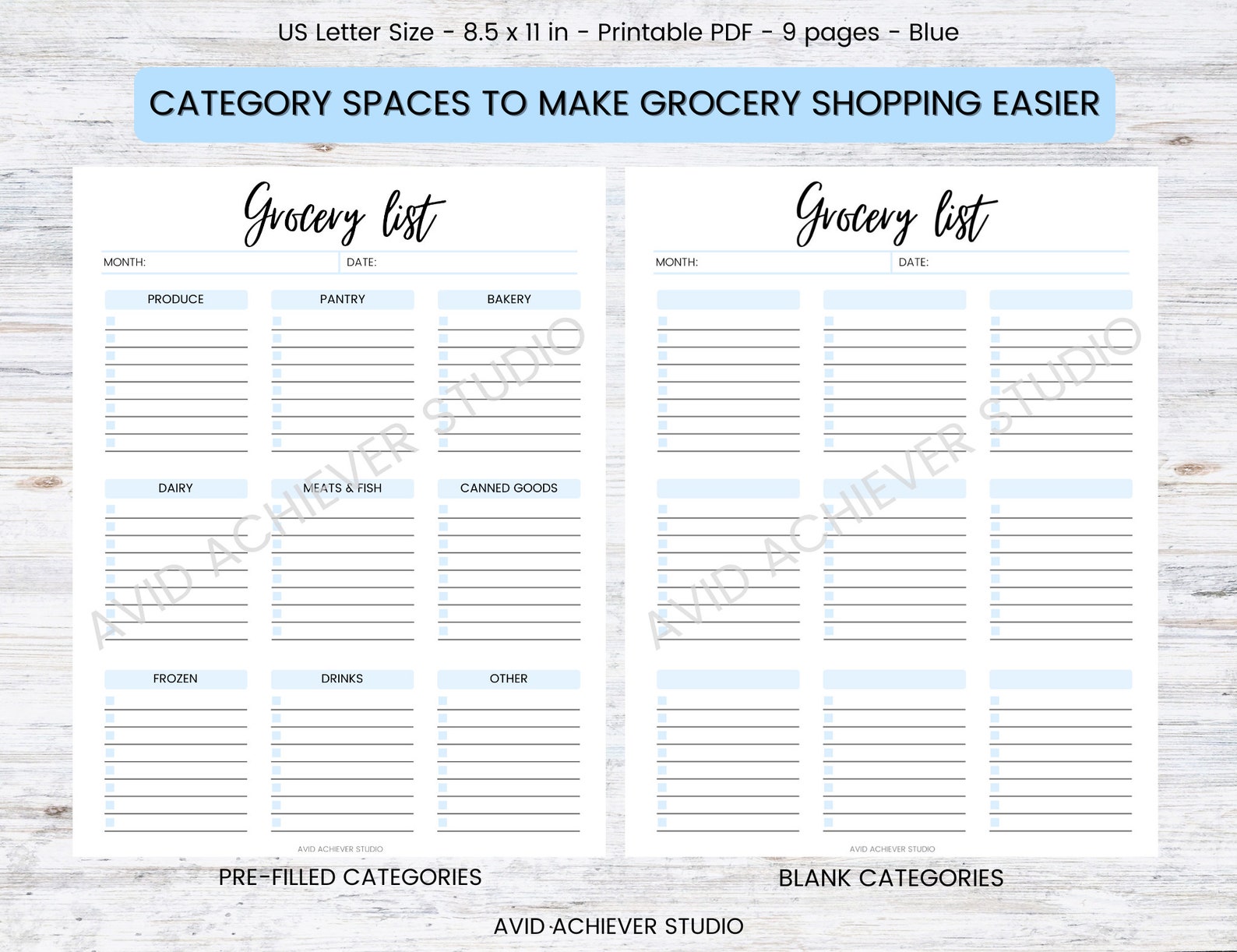 Meal Planning Kit | Meal Plan Printable | Grocery List | Meal Prep ...