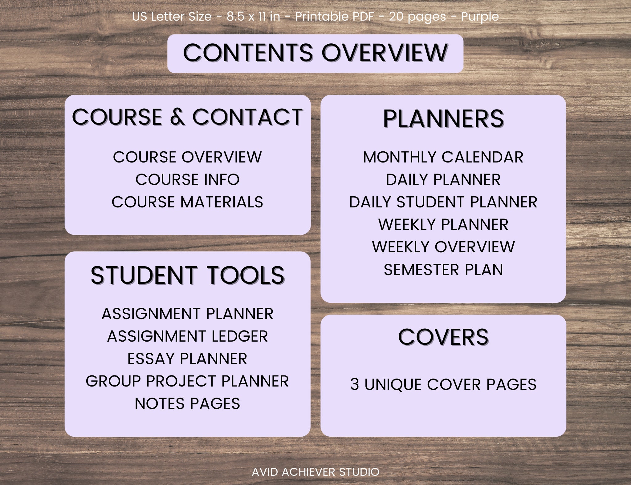 Student Planner Printable | Study Organizer | Study Planner | School ...