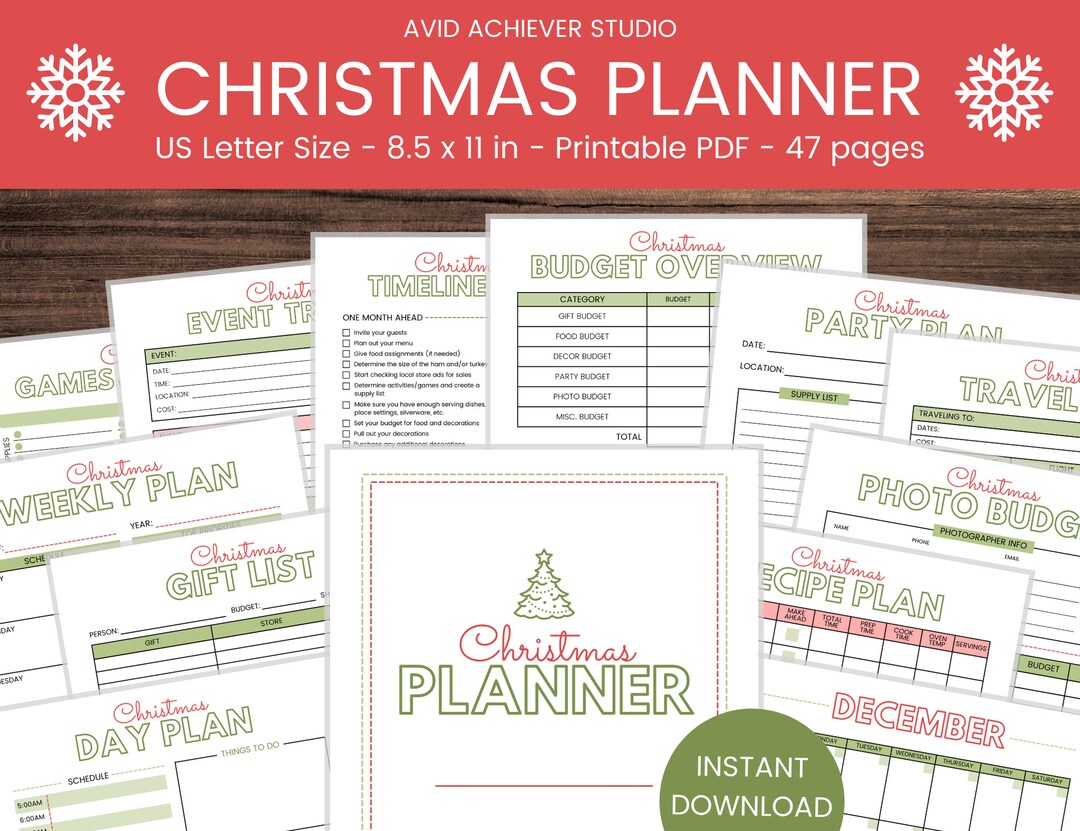 Christmas Planner Printable | Holiday Planner | Gift Budget Planner ...