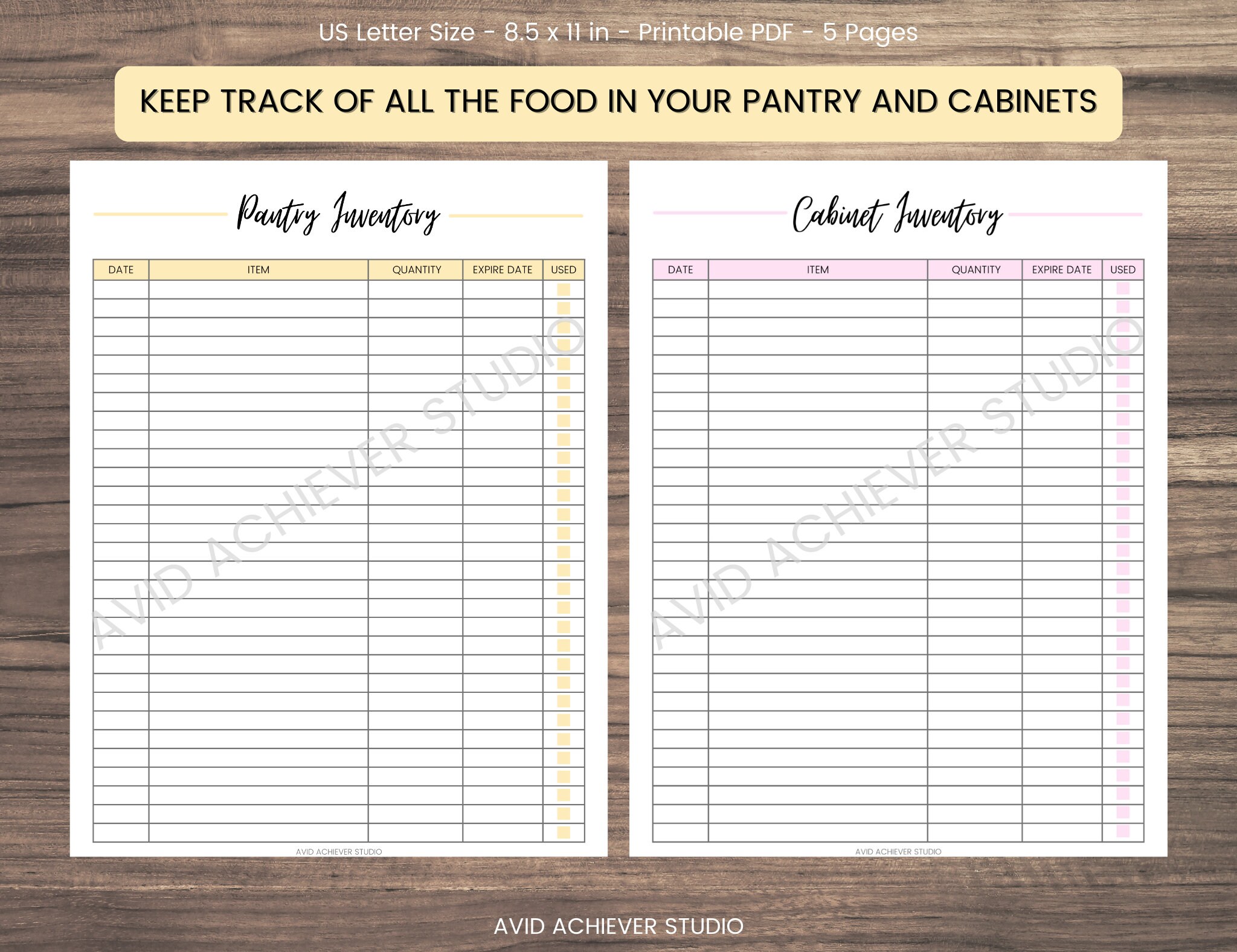 Pantry Inventory Food Inventory Fridge Inventory Freezer Inventory ...