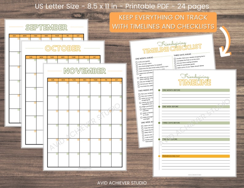 Friendsgiving Planner Printable | Printable Thanksgiving Planner ...