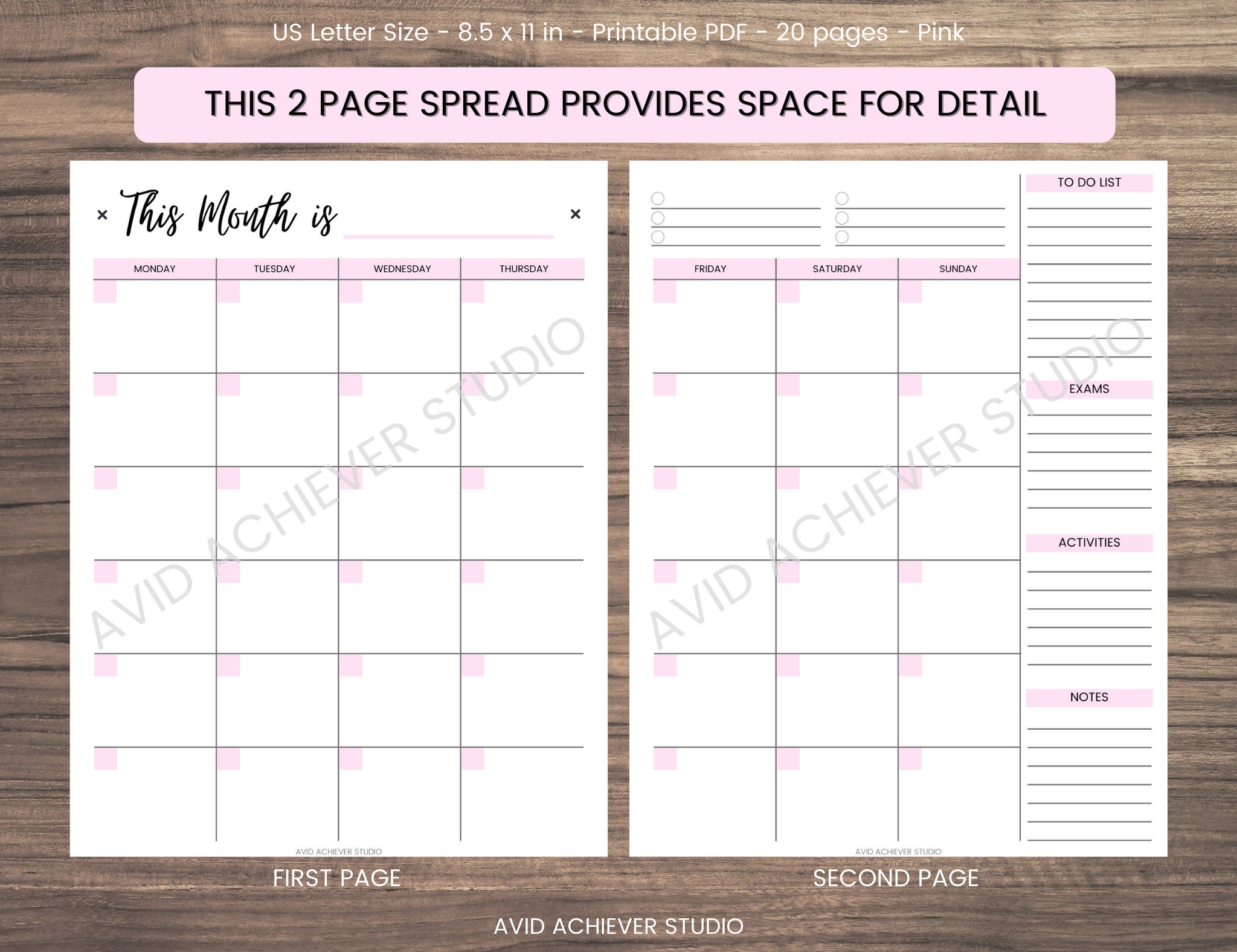 Student Planner Printable | Study Organizer | Study Planner | School ...