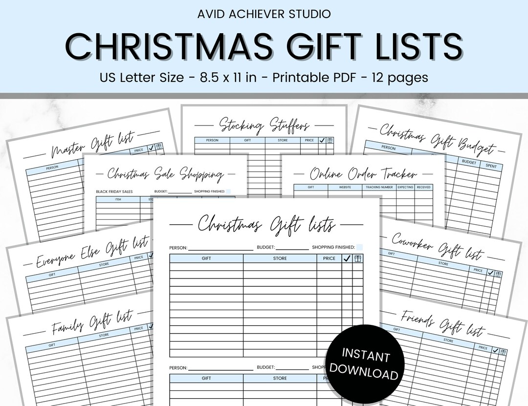 Christmas Gift List Printable | Gift Tracker | Christmas Gift Checklist ...