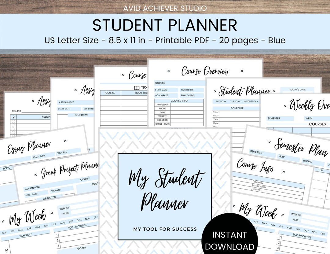 Student Planner Printable | Study Organizer | Study Planner | School ...