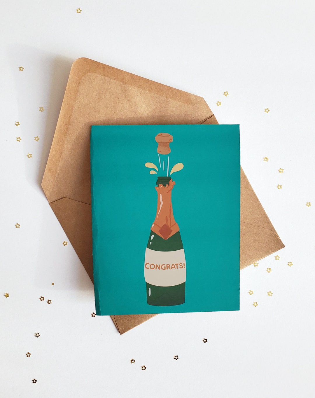 Champagne Congrats Greeting Card - Etsy
