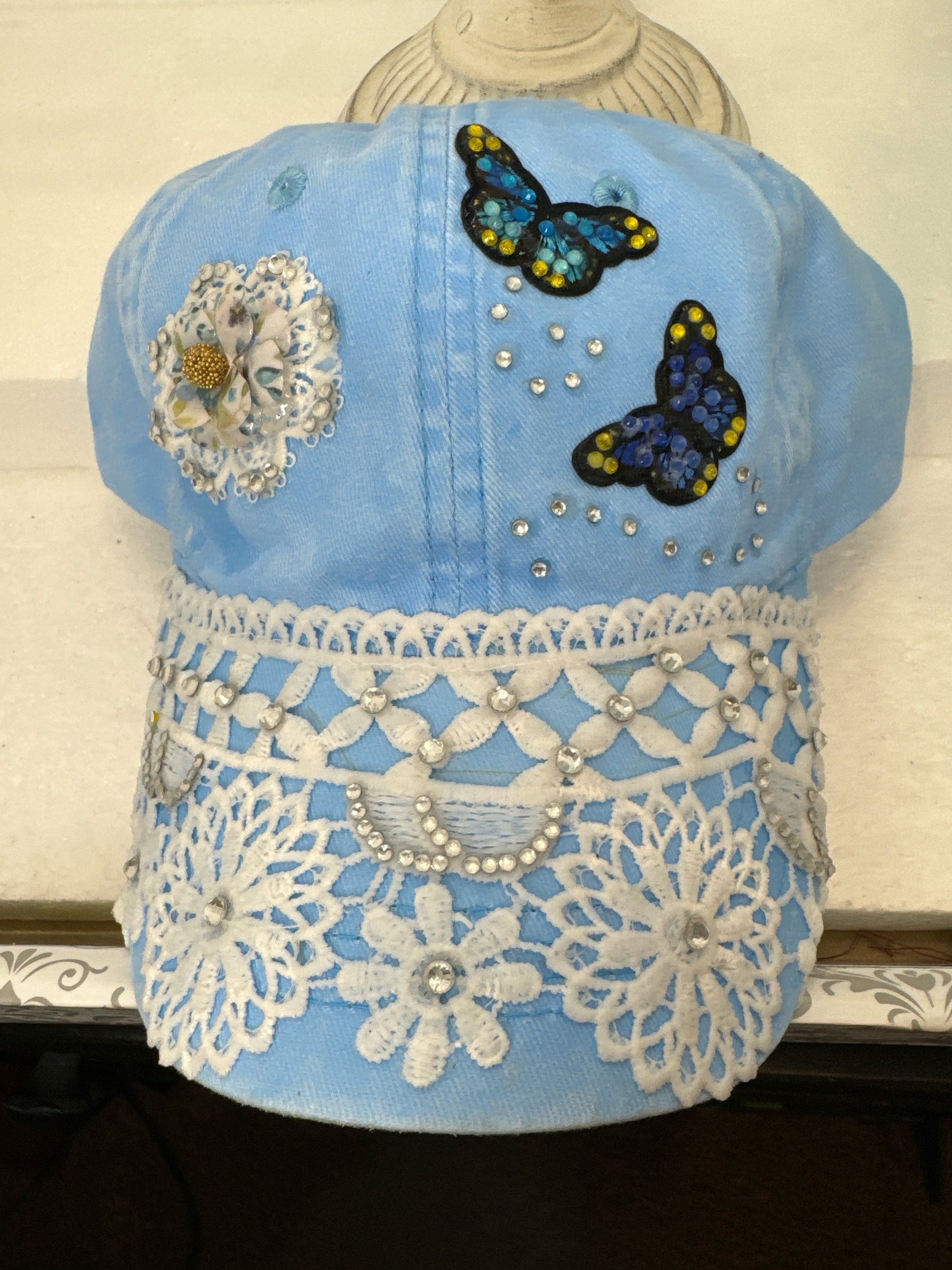 Women’s Lace and Flower Baseball Caps - Etsy