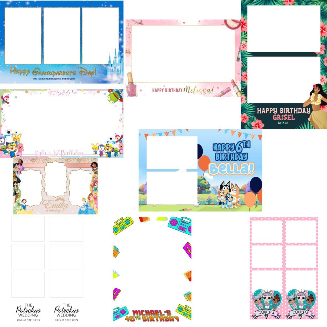 1 Custom Photo Booth Layout Template - Etsy