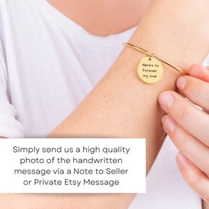 Personalized Handwritten Message on Bangle Bracelet, Engrave Your ...