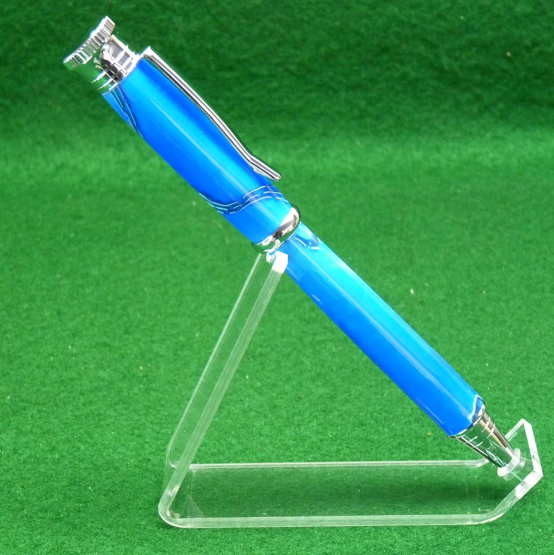 Luxury Blue Lagoon Acrylic Chrome Twist Pen Personalized Gift With ...