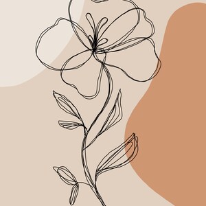 Boho Neutral Foliage Floral Wall Art Printable, Contemporary Home Decor ...